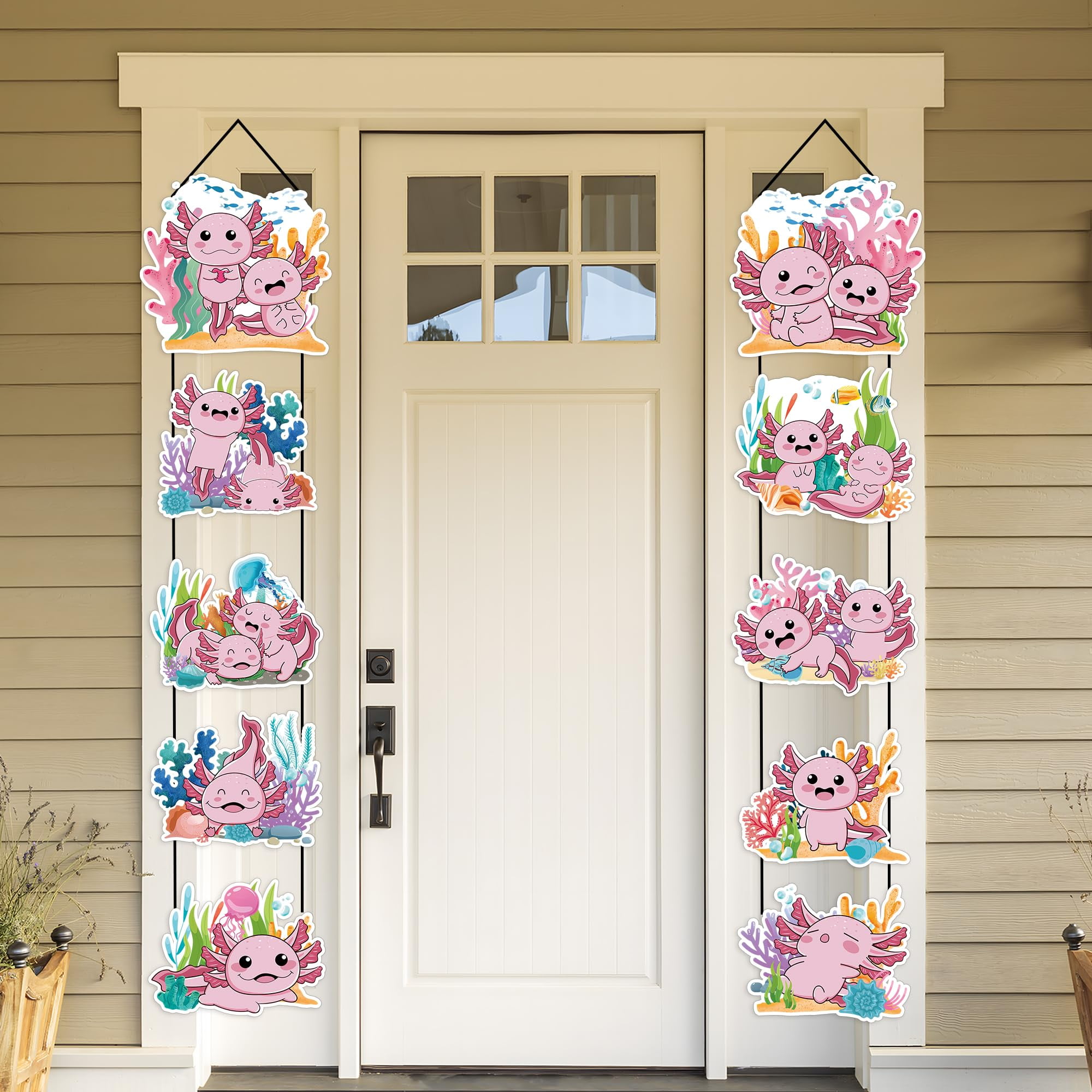 Axolotl Party Banners CORNET Axolotl Welcome Door Sign Axolotl Birthday ...