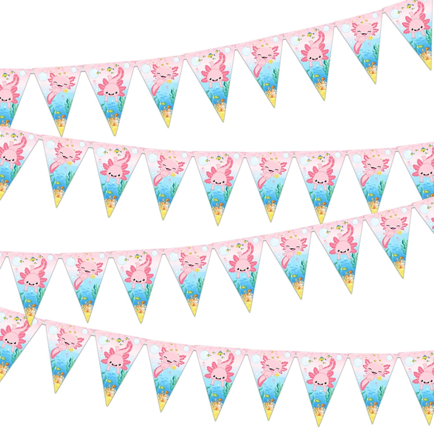 Axolotl Party Decorations Pennant Banner, 3pcs Axolotl Birthday Party ...