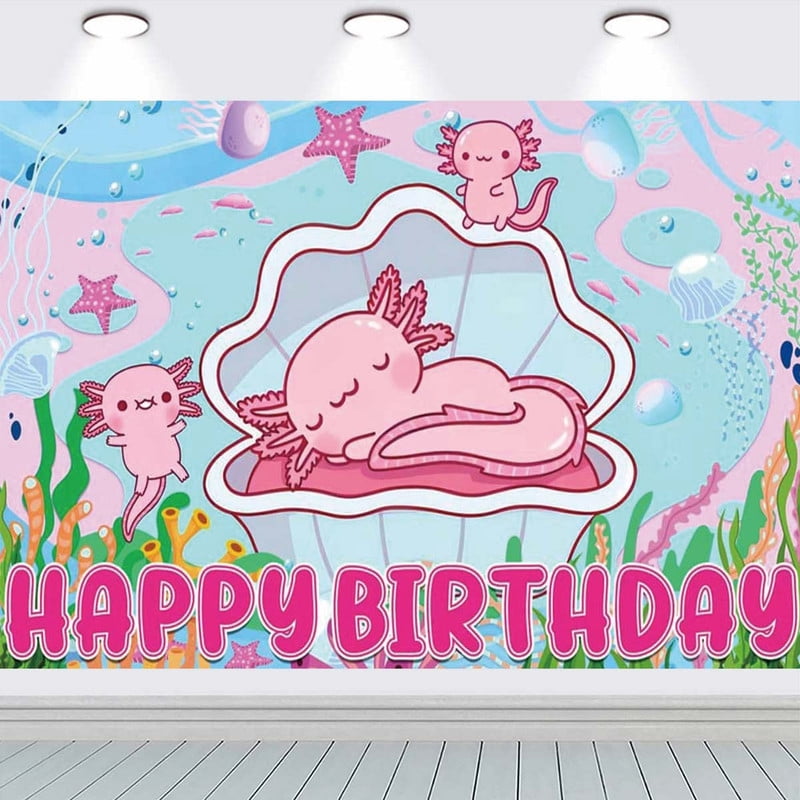 Axolotl Party Supplies Backdrop Banner Poster Birthday Decorations ...
