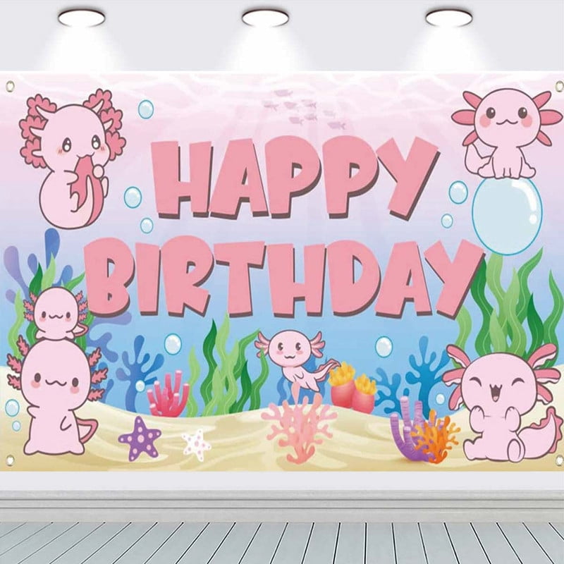Axolotl Party Supplies Background Backdrop Taspestry Banner Poster ...