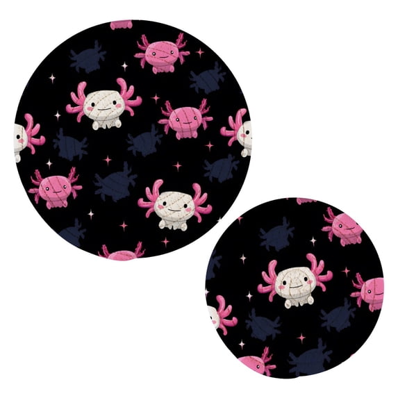 Axolotl Pink Pattern Cotton Trivets Potholders Set of 2 Handmade Heat ...