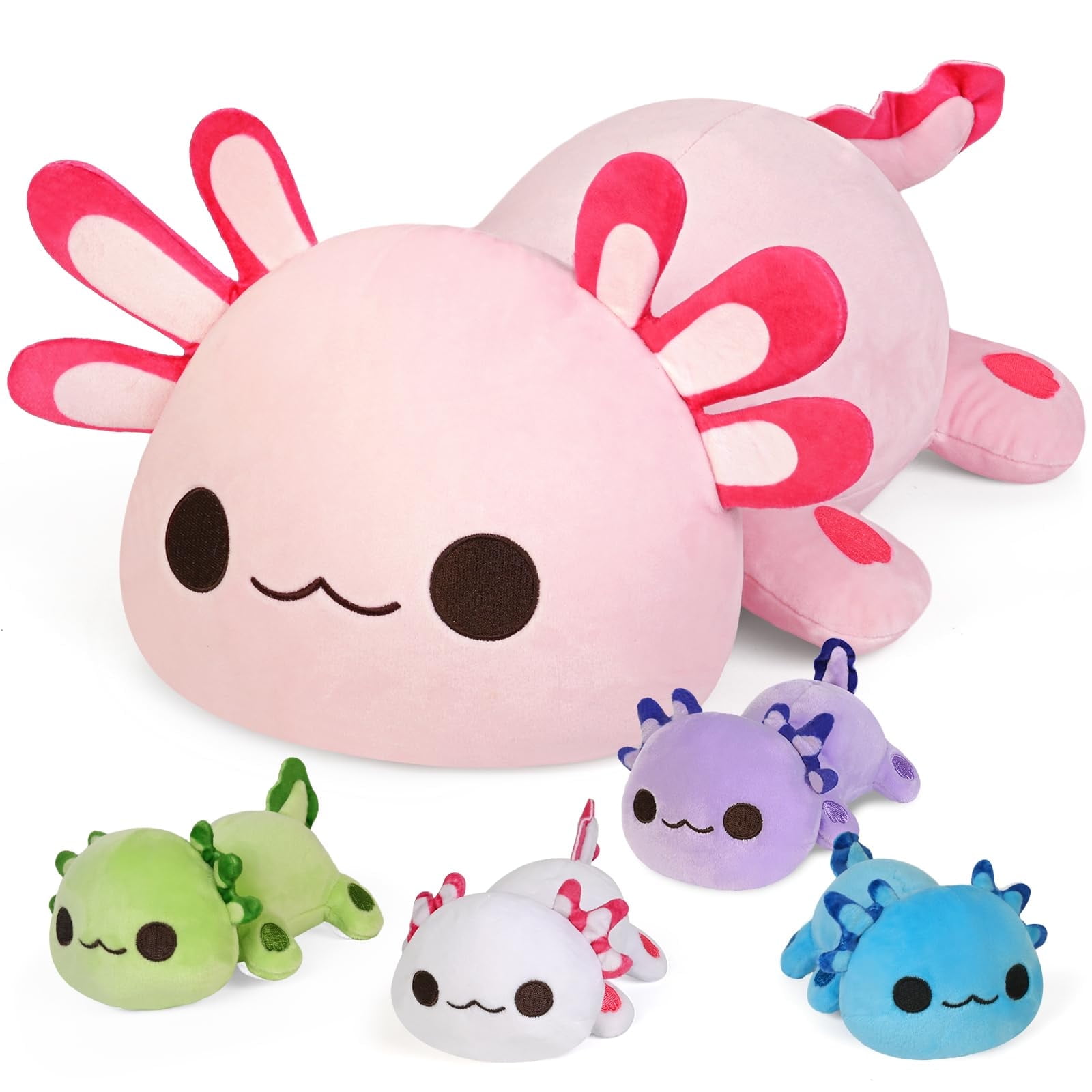Axolotl Plush Toy Set for Kids Ages 3+ - 15.7" Mommy Axolotl Stuffed ...