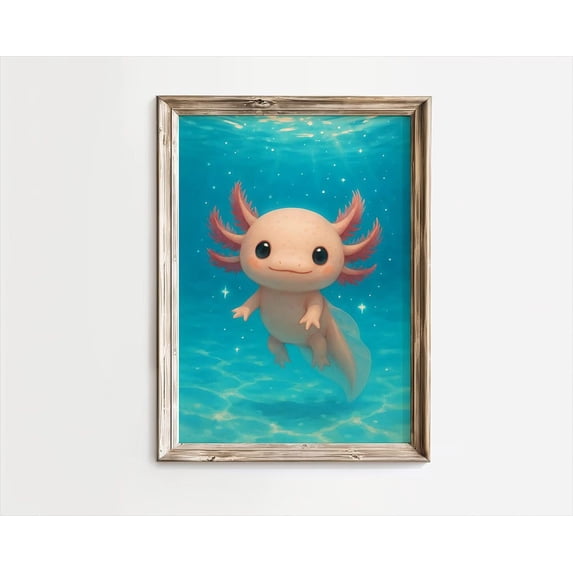 Axolotl Poster, Cute Axolotl Poster, Axolotl , Axolotl Art Poster ...