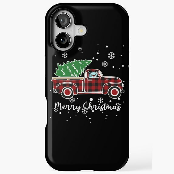 Axolotl Red Truck Buffalo Plaid Christmas Pajama Art Phone Case for ...
