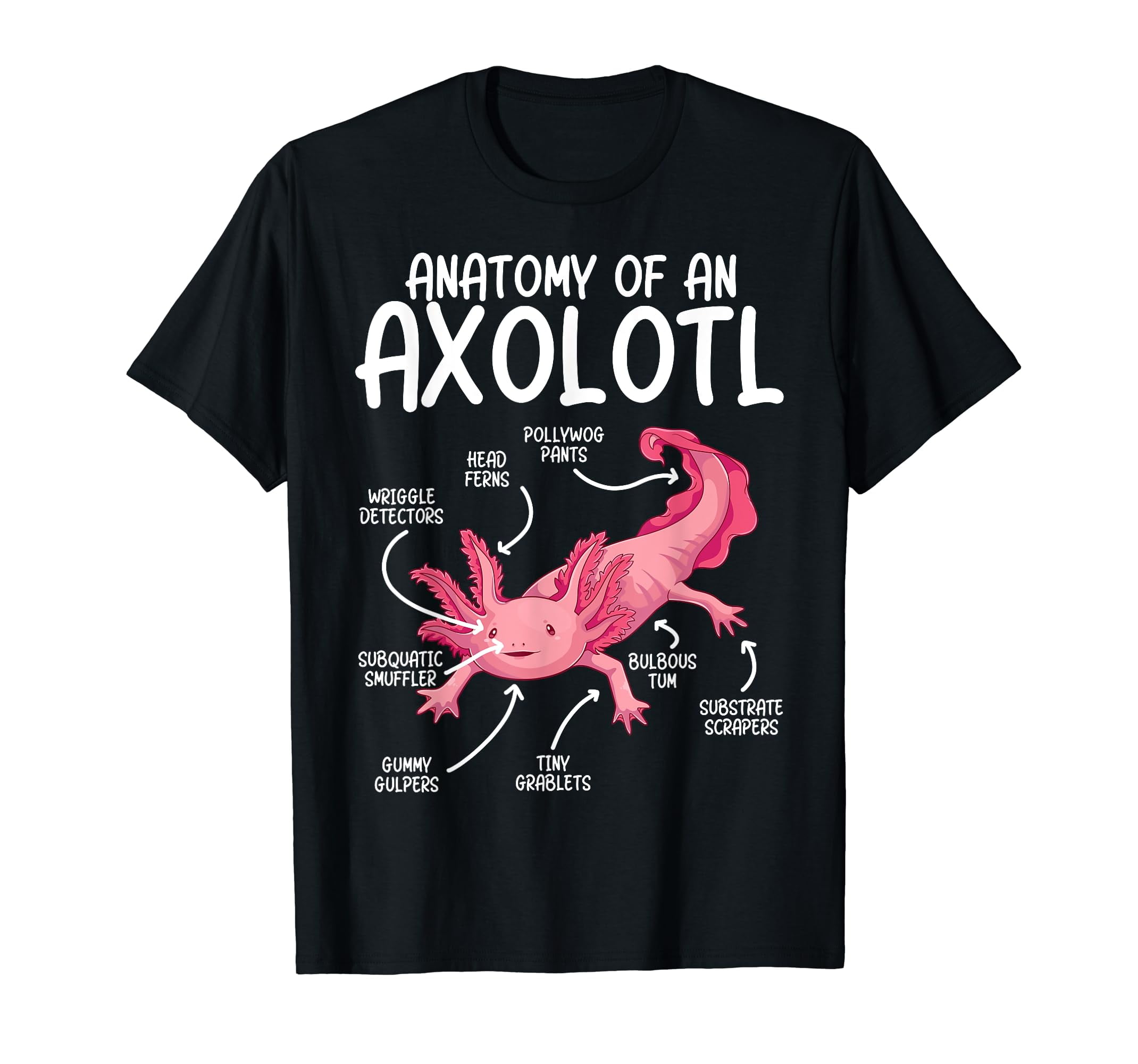 Axolotl Shirt Anatomy of Axolotl Science Pet Axolotl Lover T-Shirt ...