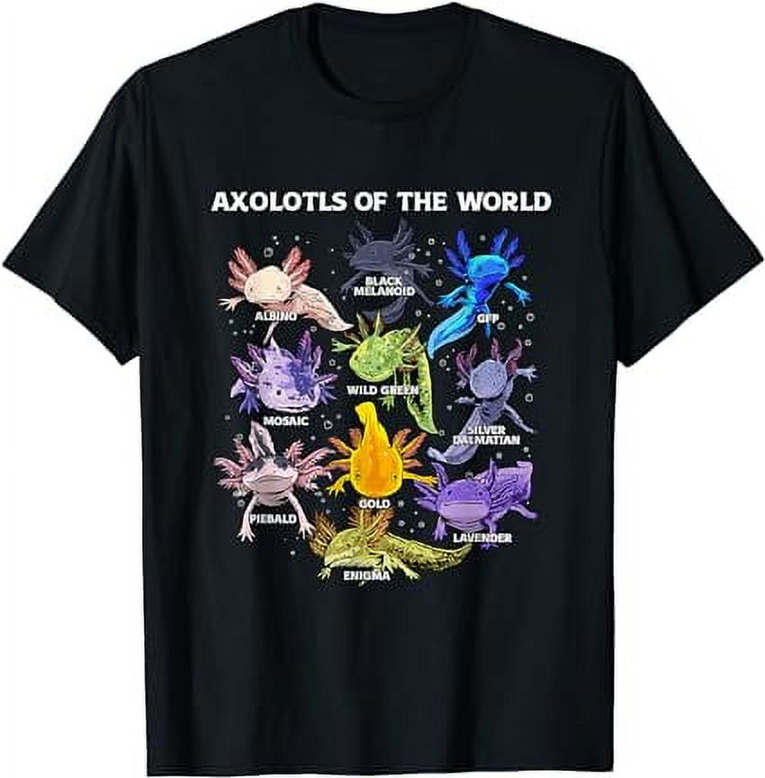 Axolotl Shirt Cute Axolotls Animals of the World Herpetology T-Shirt ...