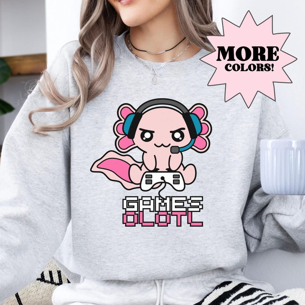 Axolotl Shirt, Gamer Axolotl Crewneck, Axolotl Lover Gift, Gamer Shirt ...