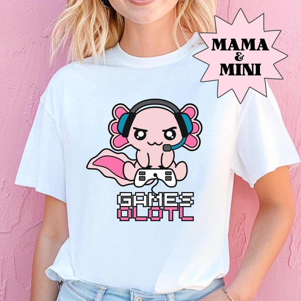 Axolotl Shirt, Gamer Axolotl Shirt, Matching Mama Dada Mini Shirt ...