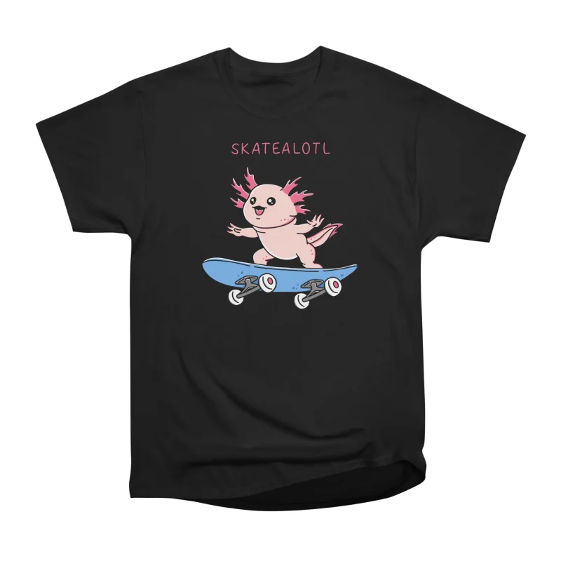 Axolotl Skateboard T-Shirt Tee Gift For Him Merch For Her Apparel For ...