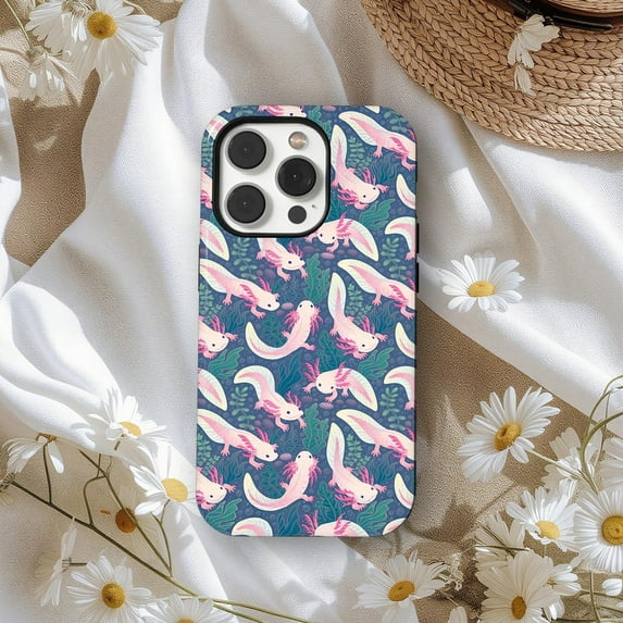 Axolotl Smile Kawaii Pink Water Cute Soft Girl Aesthetic Case with ...