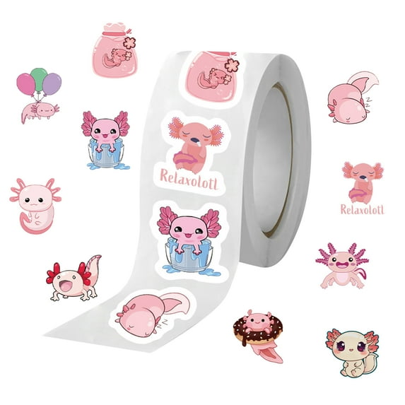 Axolotl Stickers | 500 Sheet/Roll Decals Decoration | Waterproof ...