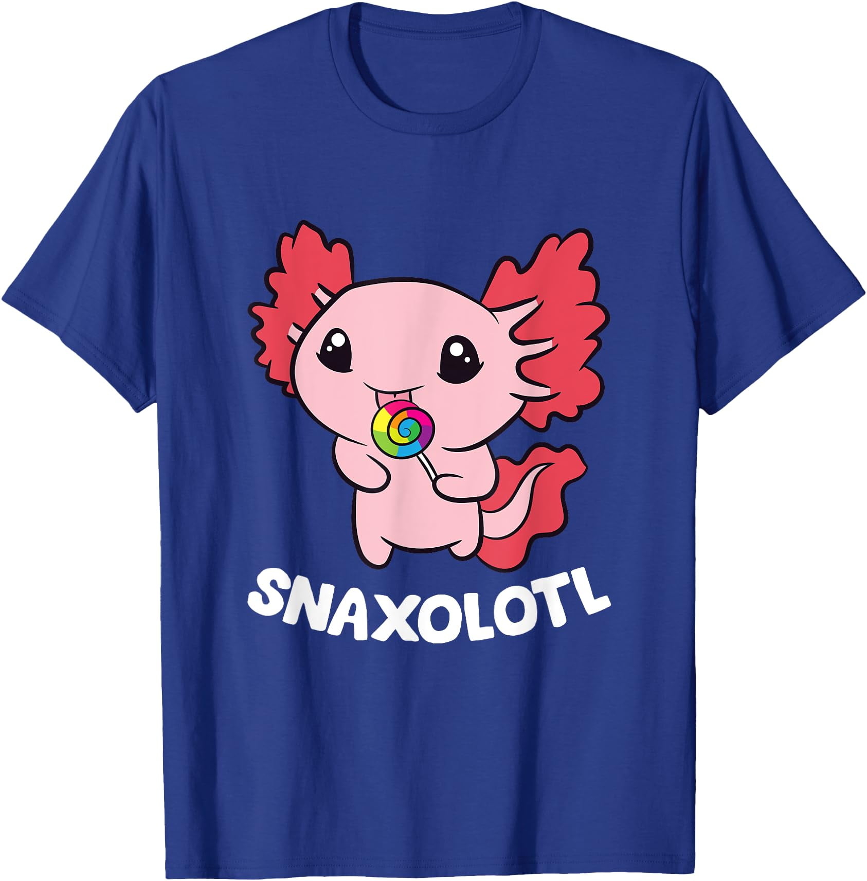 Axolotl Sweets Lollipop Snaxolotl Kawaii Softstyle Unisex T-Shirt,Royal ...