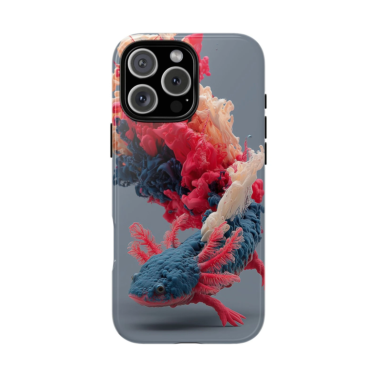 Axolotl Swirling Colorful Smoke Art Case for iPhone 17 to 11 Pro Max ...