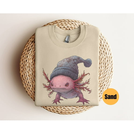 Axolotl T-Shirt Funny Axolotl Crewneck Cute Axolotl T-Shirt Axolotl ...