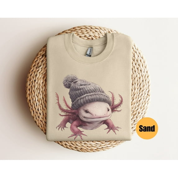 Axolotl T-Shirt Funny Axolotl Crewneck Cute Axolotl T-Shirt Axolotl ...