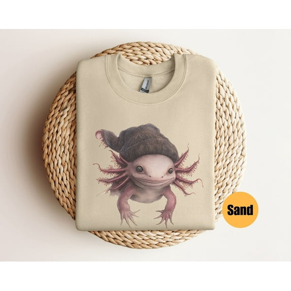 Axolotl T-Shirt Funny Axolotl Crewneck Cute Axolotl T-Shirt Axolotl ...