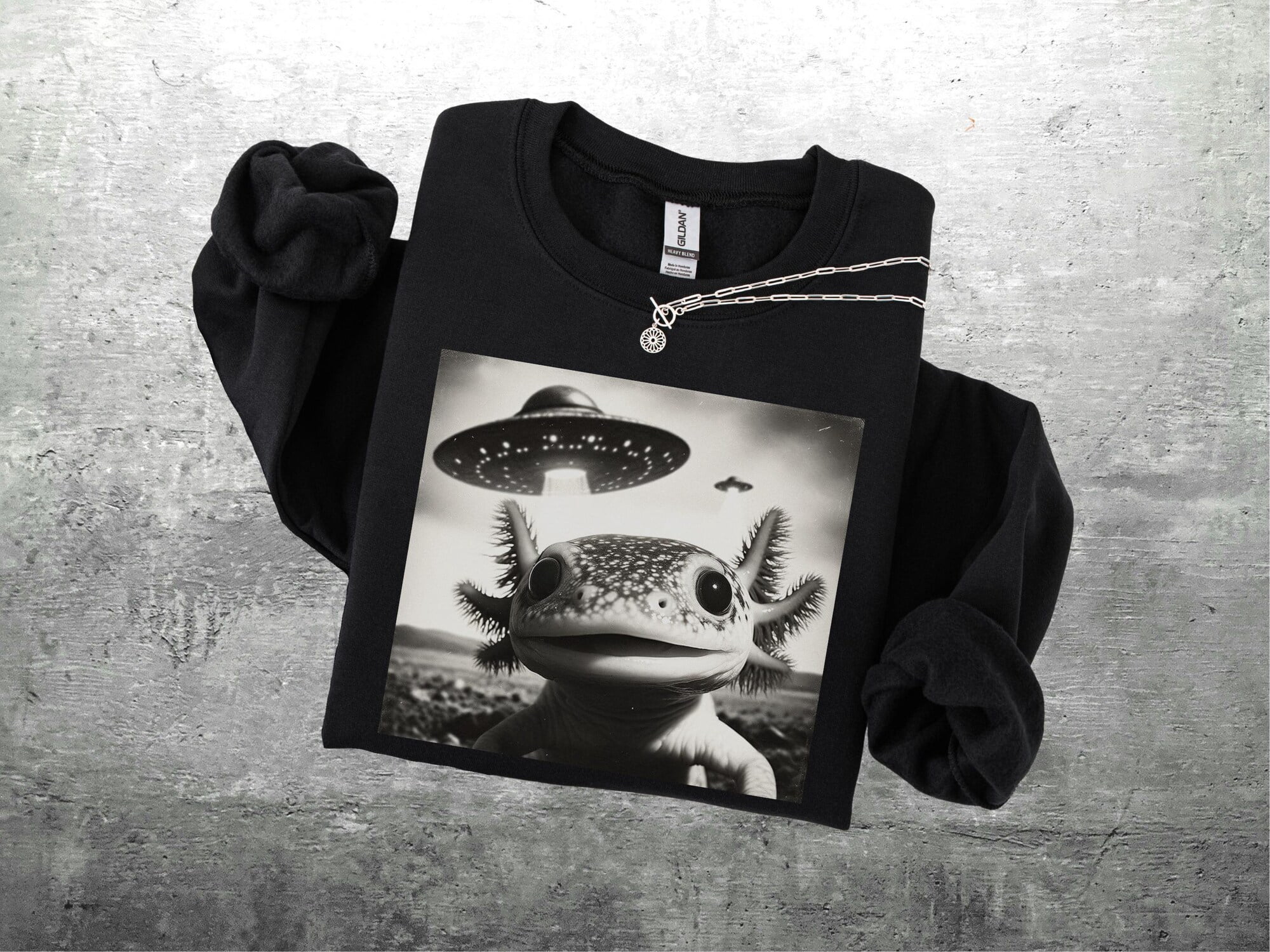 Axolotl TShirt Flying Saucer Selfie Mens Womens UnisexGildan 18000 ...