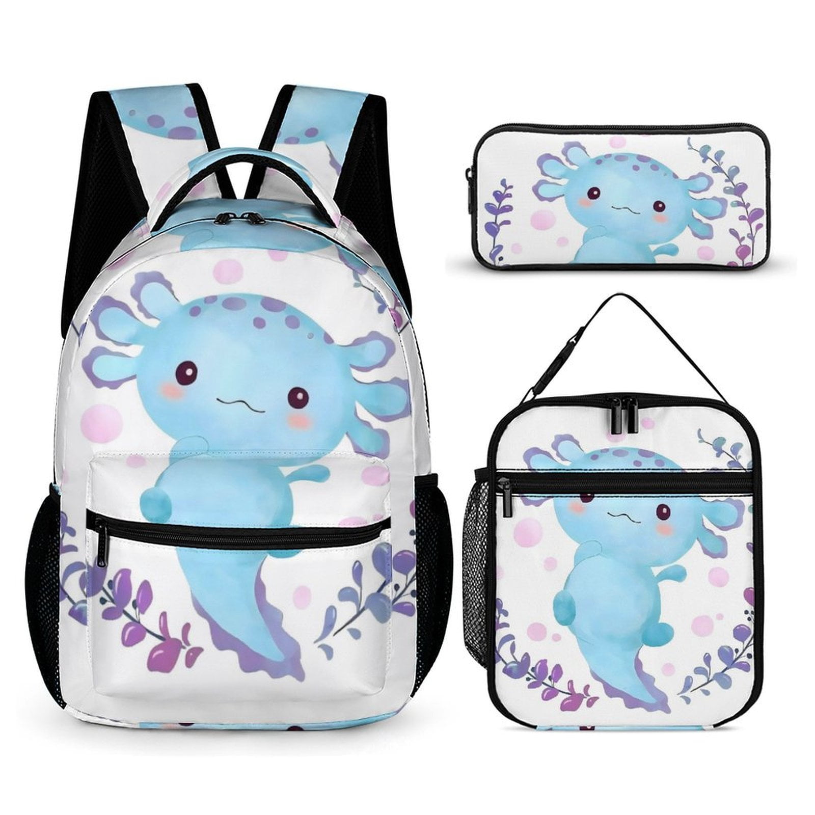 Axolotl Three-Piece Backpack Set: Includes A High-Quality Backpack ...