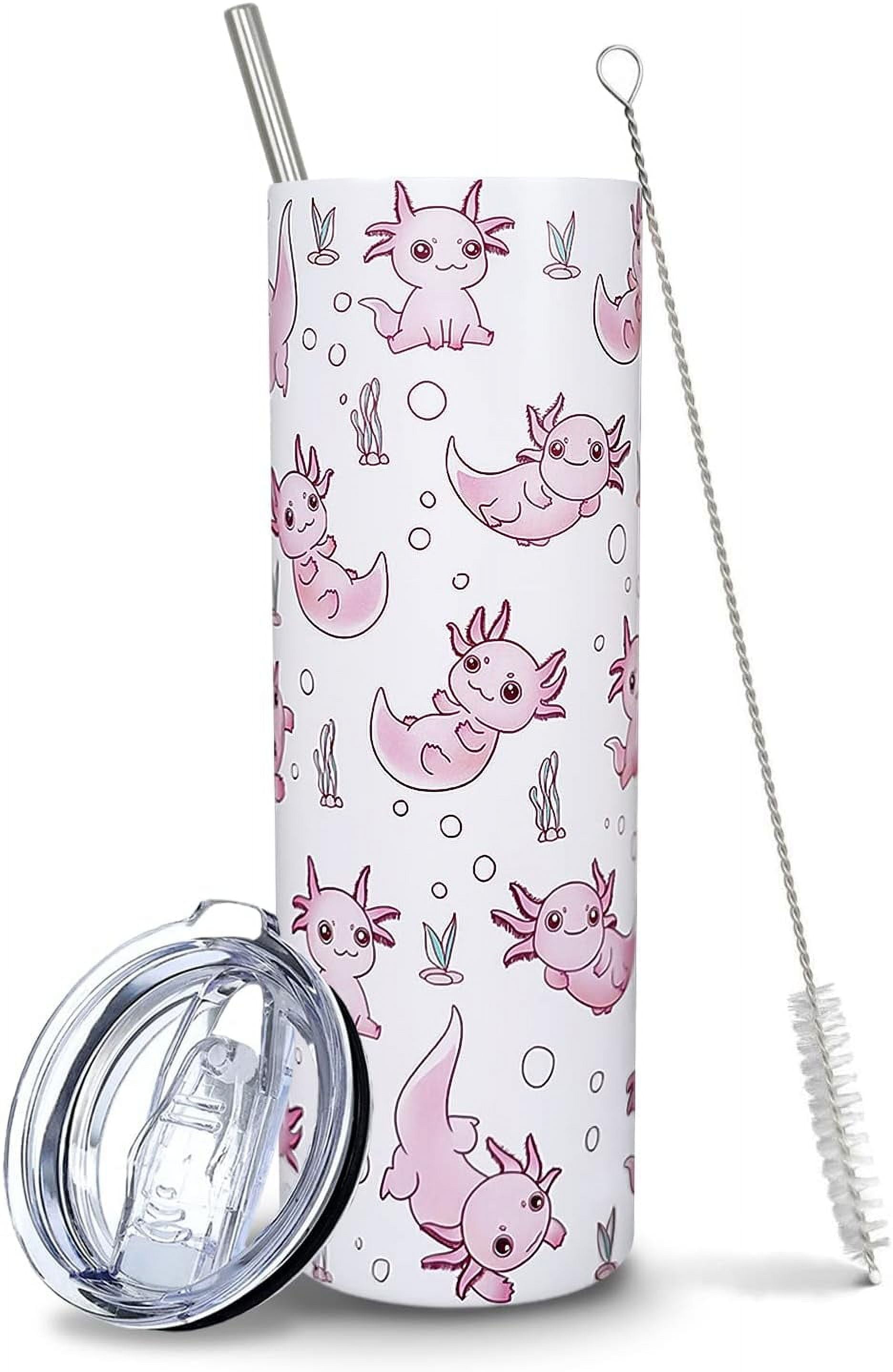 Axolotl Travel Mug, Axolotl Gifts, Cute Tumbler with Straw and Lid ...