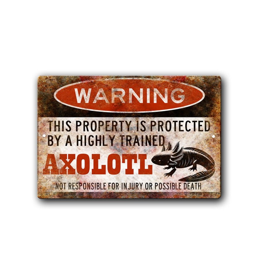 Axolotl Warning Sign Funny Pet Tank Display, Axolotl accessories Kids ...