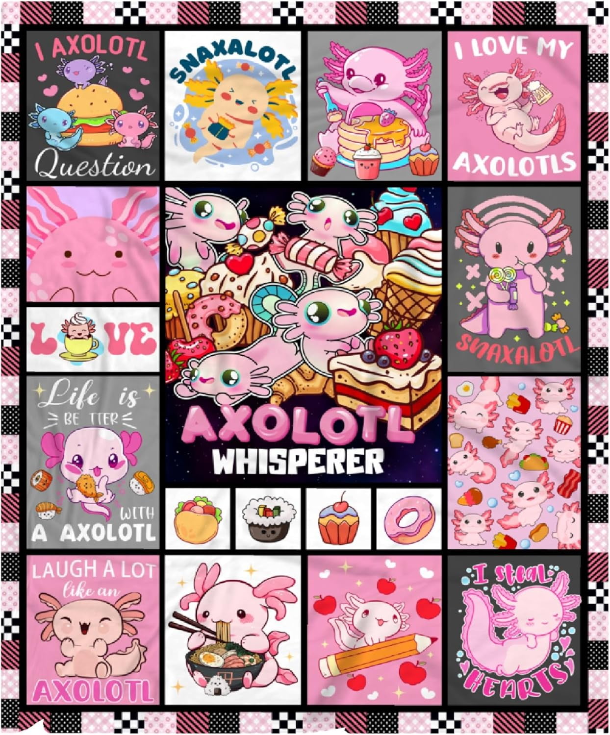 Axolotl Whisperer Food Blanket Gifts for Girls Boys Women - Super Soft ...