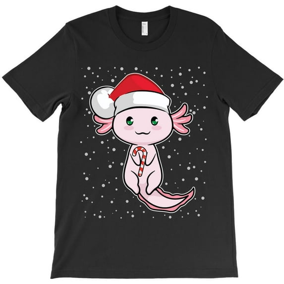 Axolotl With A Candy Cane Funny Christmas St. Nick Hat Holiday Graphic ...