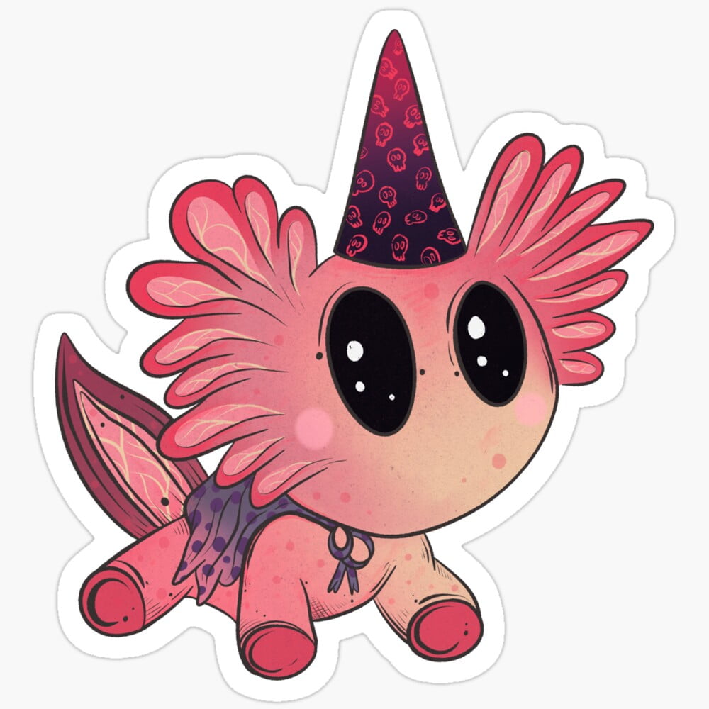 Axolotl Wizard Sticker Phone Decal Water Bottle Stickers Car Decals ...