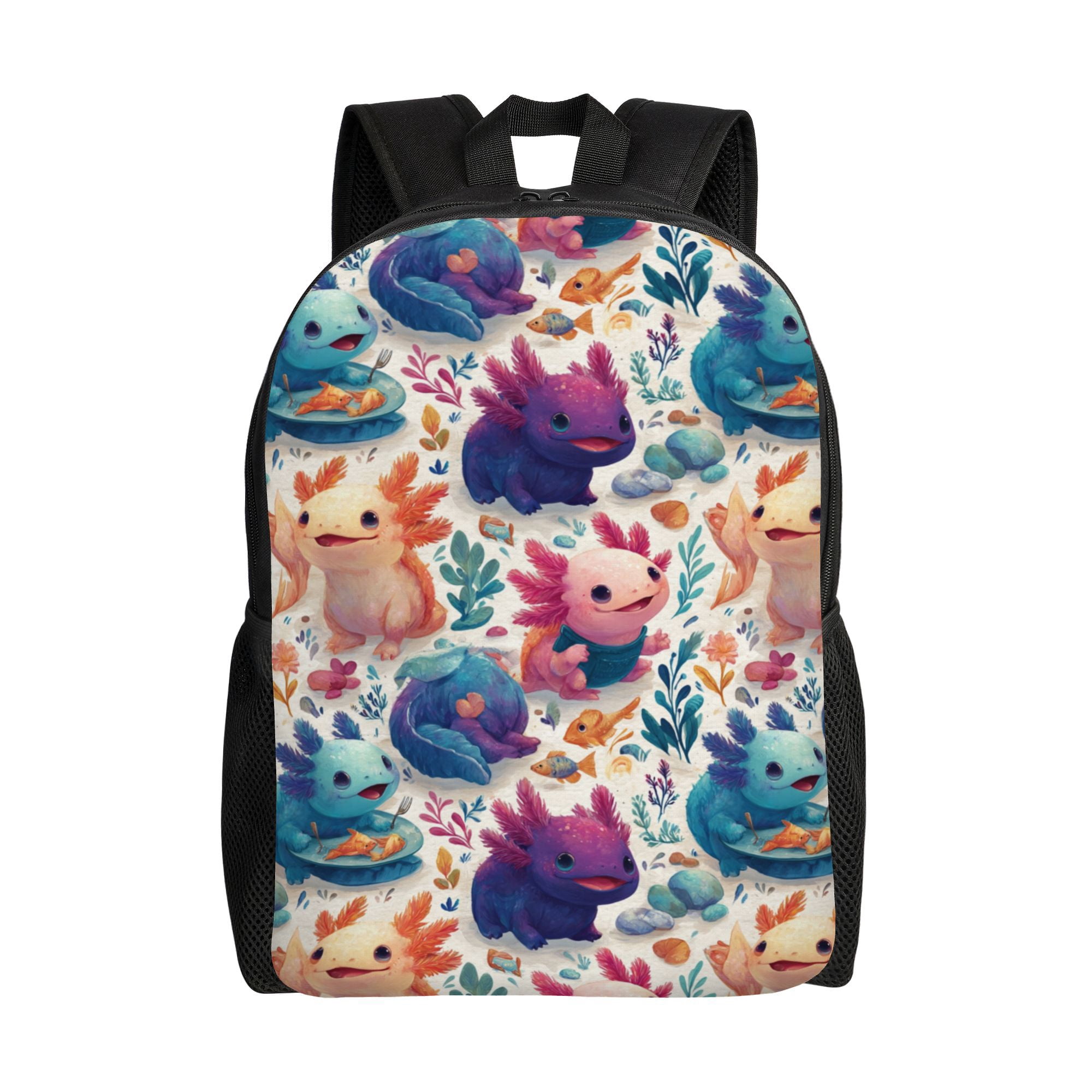 Axolotl illustration Backpack with 15 Inch Laptop Compartment,Water ...