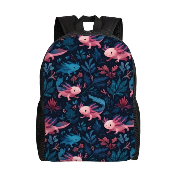Axolotl and plants pattern Backpack with 15 Inch Laptop Compartment ...