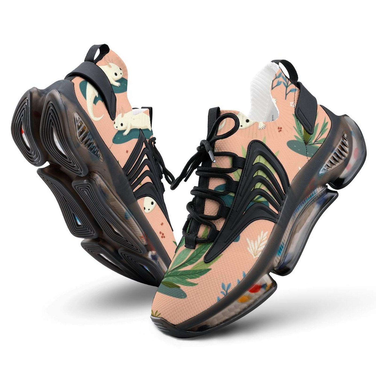 Axolotls And Plants Pattern Walking Shoes for Men Woman Lightweight ...
