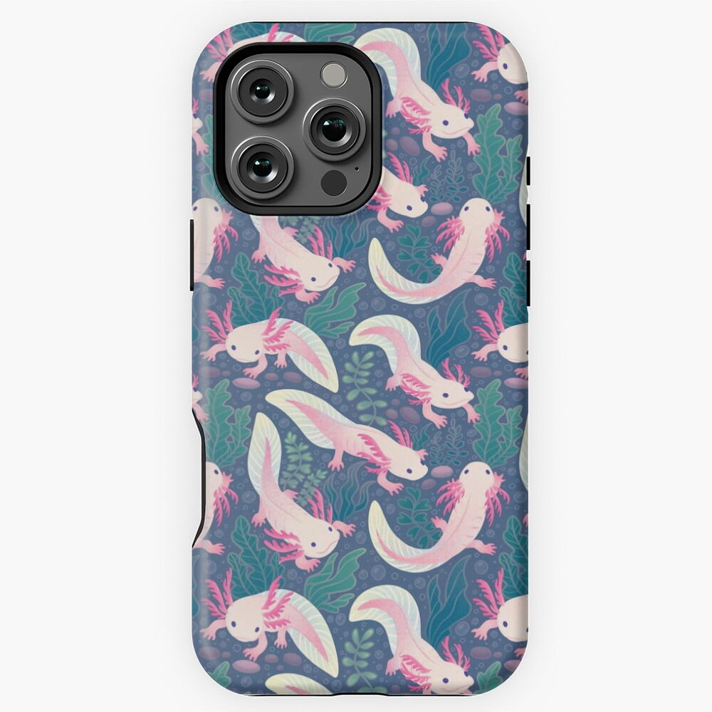 Axolotls Cute Animal Pattern Phone Case Compatible with iPhone 11-17 ...