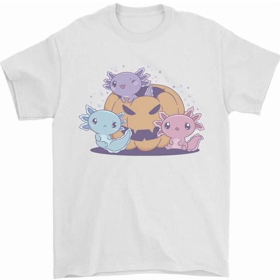 Axolottle Pumpkin Cute Kawaii T-Shirt - Walmart.com