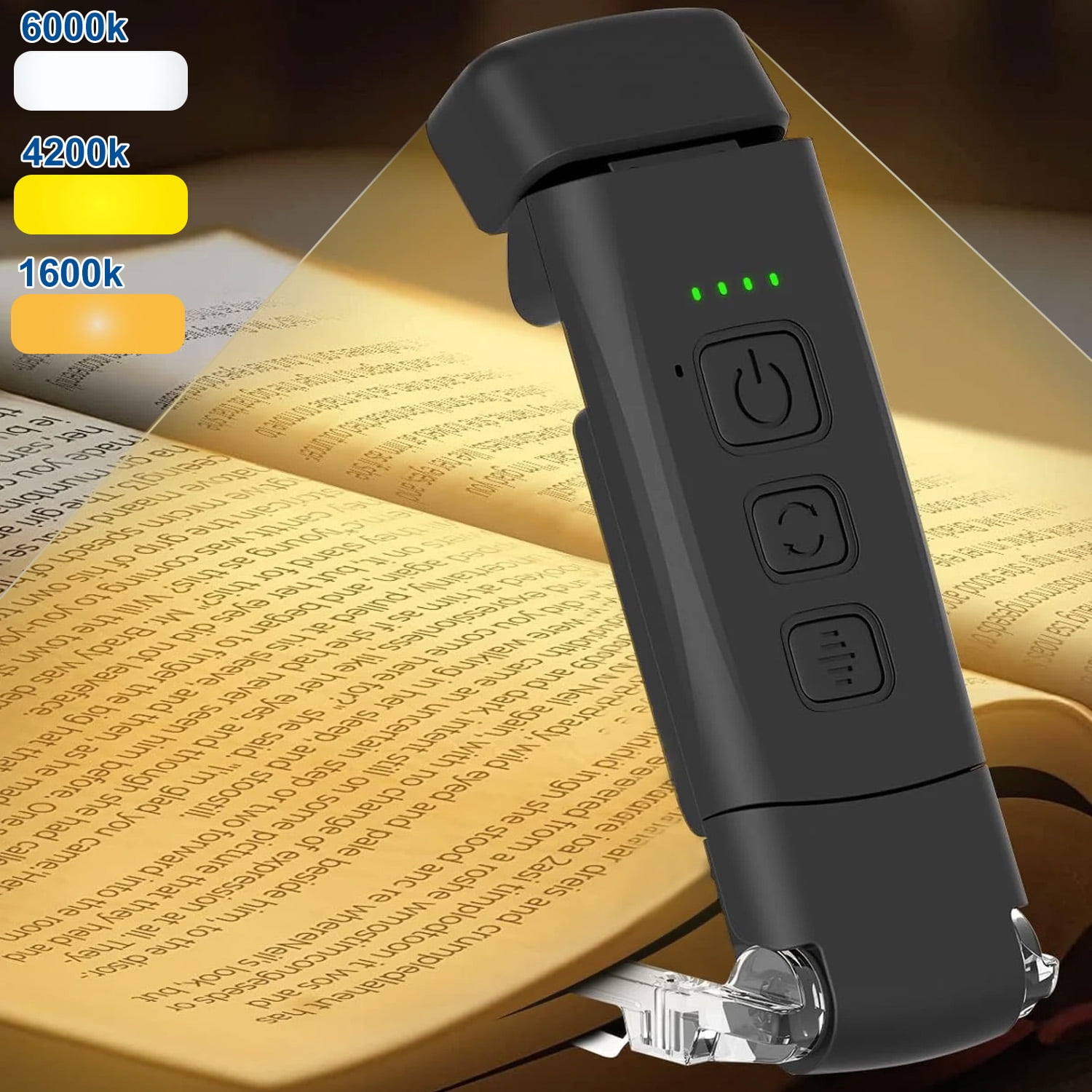 Axpaki USB Rechargeable Book Light, Clip On Reading Light for Bed and ...