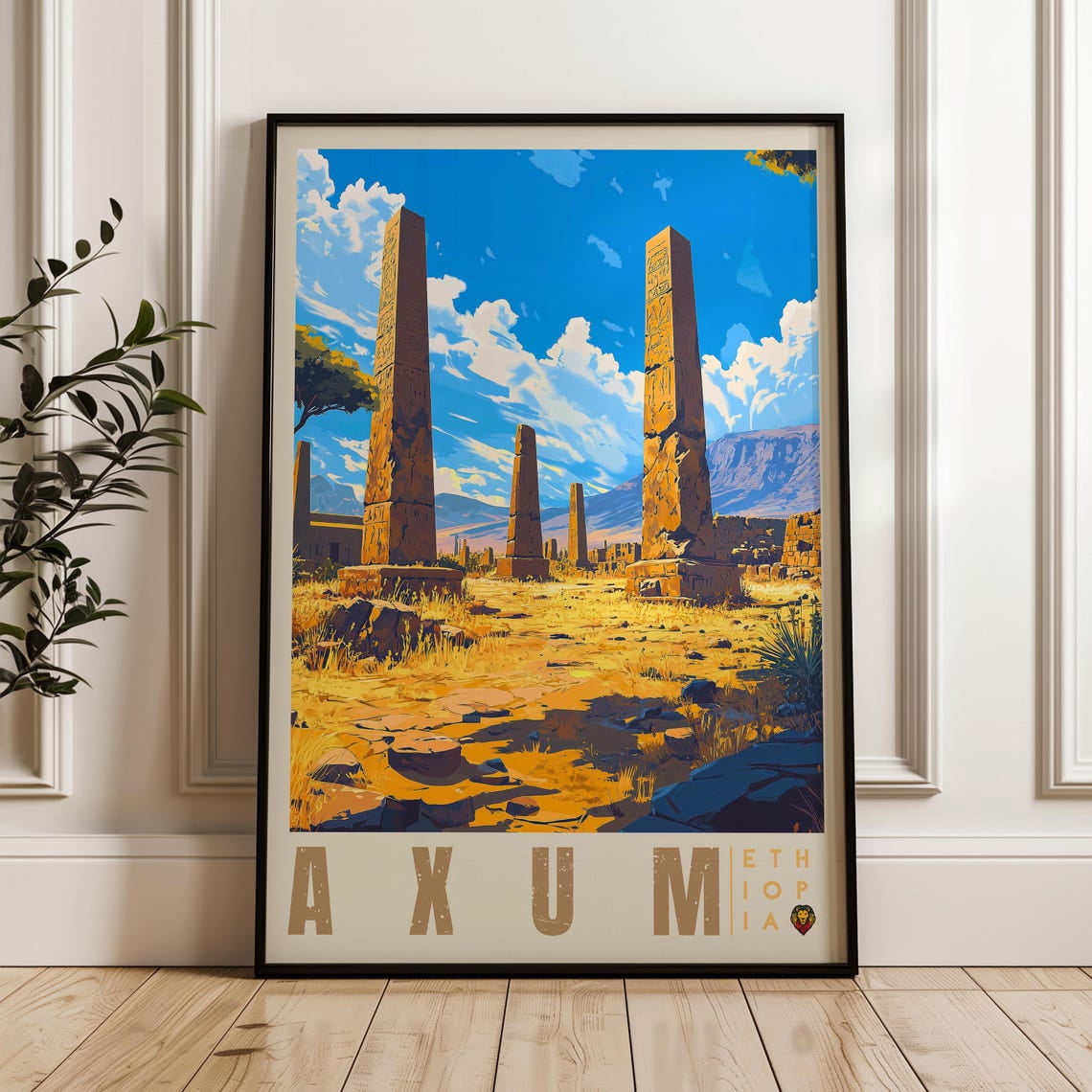 Axum Ethiopia Travel Print Stelae Park Art Print, Unframed Canvas ...