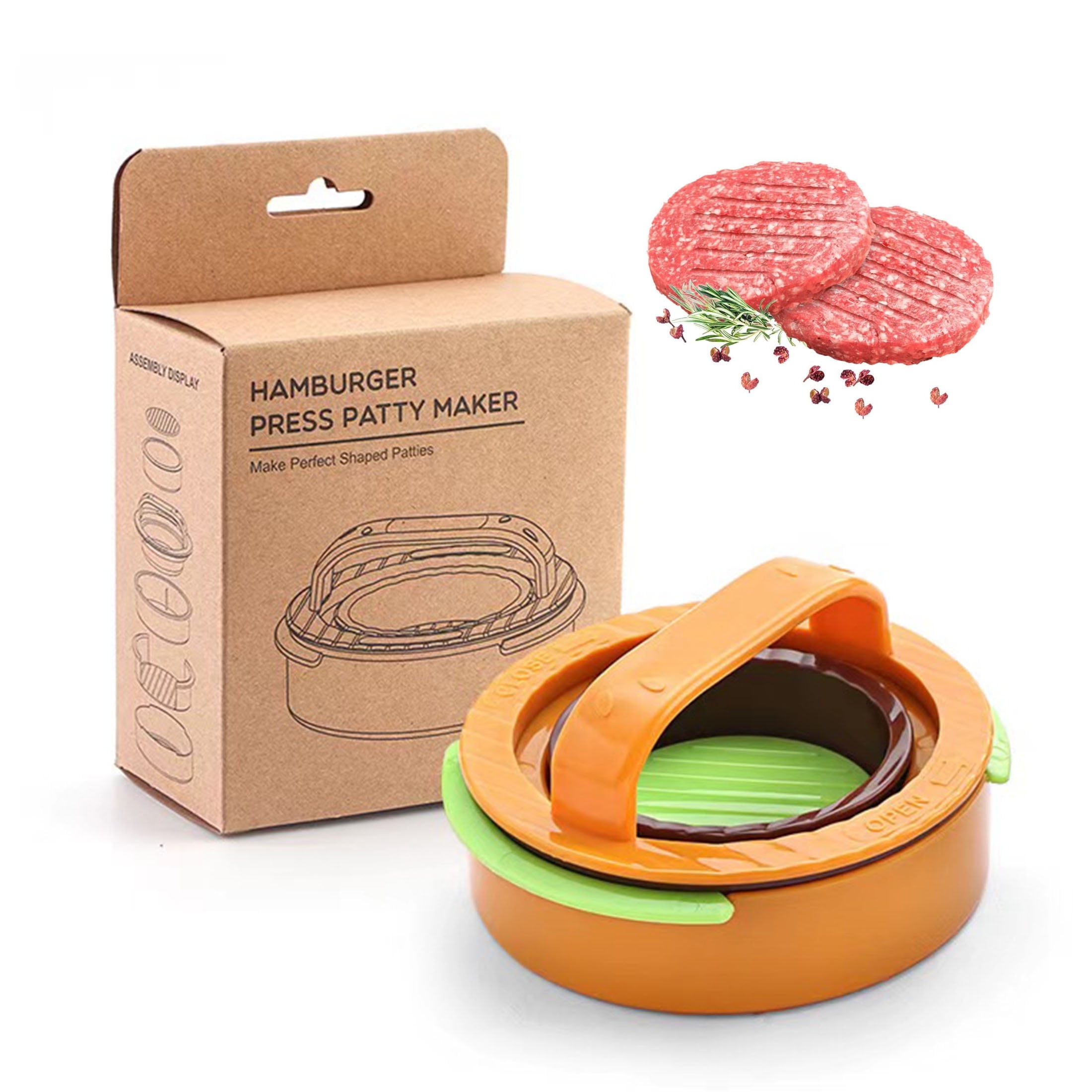 Axuzsyx Burger Press, 3 in 1 Hamburger Maker Set with 2 Size Plastic ...