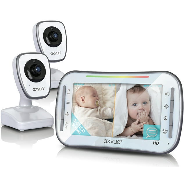 Axvue HD992 Video Baby Monitor 720P Full HD 5.0" IPS Screen + 2 Camera ...