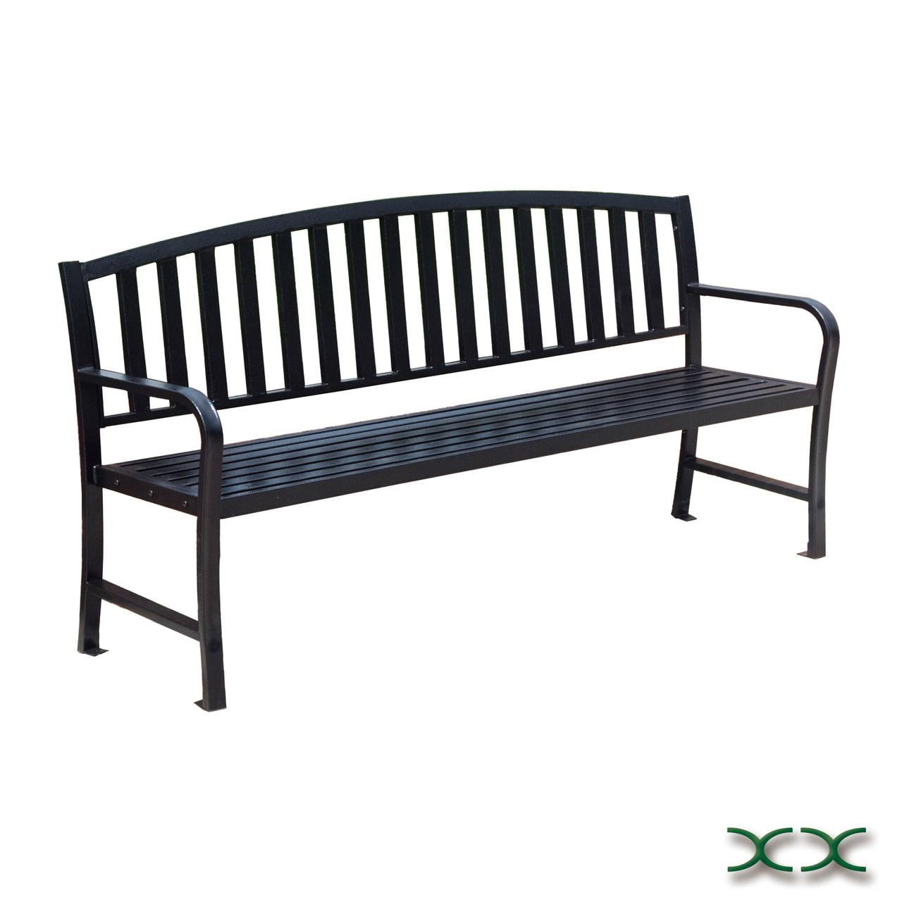 Axxonn 6ft Commercial Heavy Duty Metal Bench, Black, L 70.9 x W 21.3 x ...