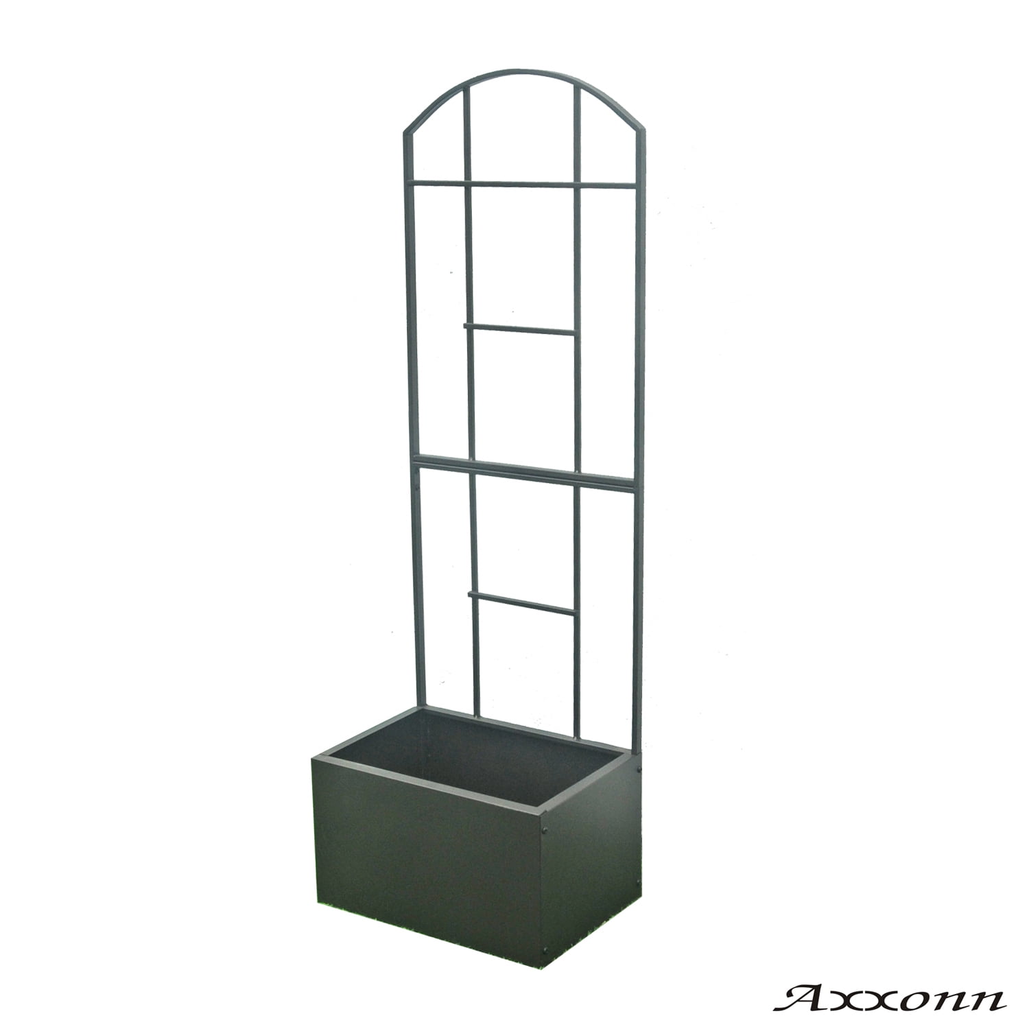 Axxonn Metal Freestanding Trellis with Planter Box, 18.1in Length x 12 ...