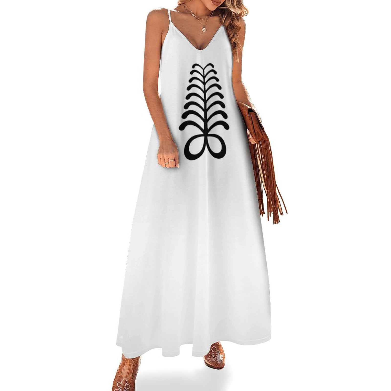 Aya Adinkra Symbol Fern Sleeveless Dress clothing women summer bandage ...