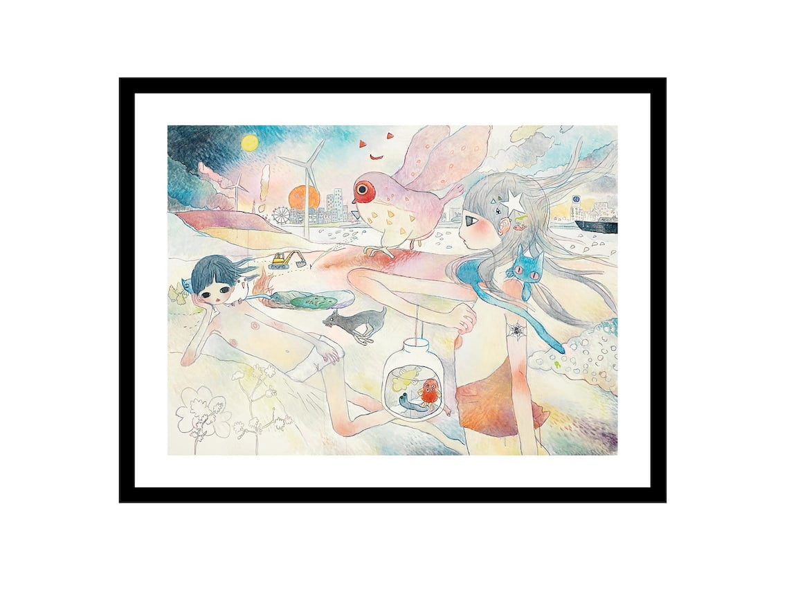 Aya Takano Summoning her owls she looked yonder The buildings shone ...