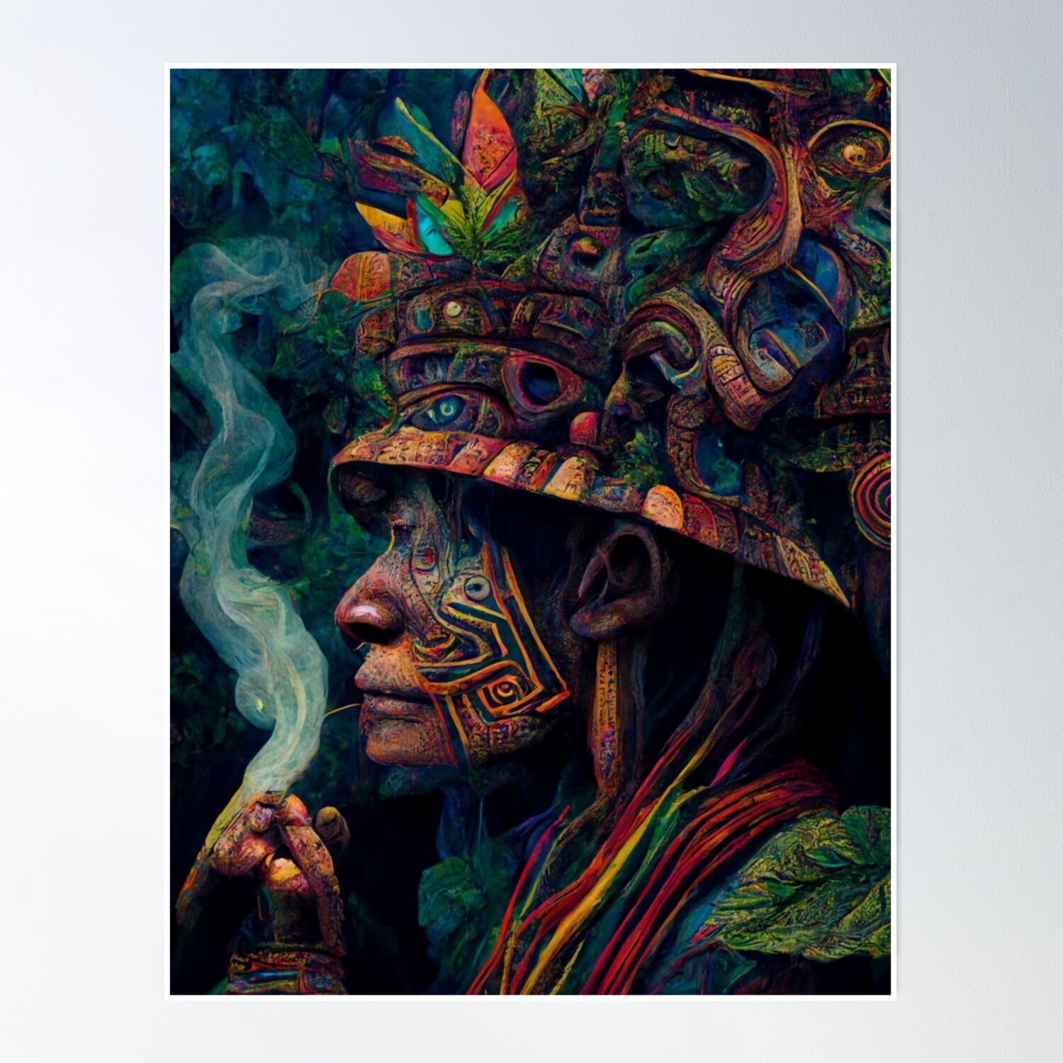 Ayahuasca And The Old Shaman Ritual 2.0 Poster Wall Art, Modern Wall ...