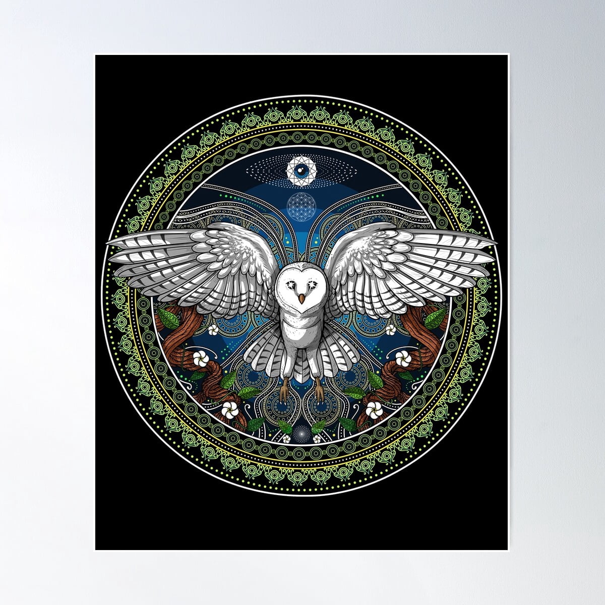 Ayahuasca Owl Poster Wall Art Modern Wall Decor For Living Room Bedroom ...