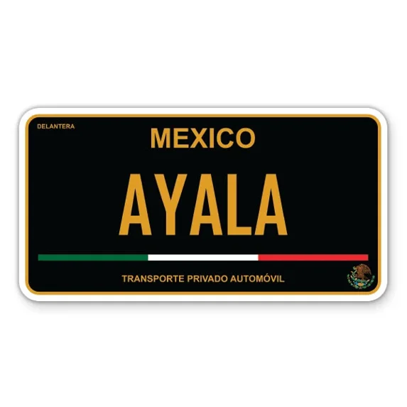Ayala Me.Xi.Can License Plate Style Sticker Phone Decal Water Bottle ...
