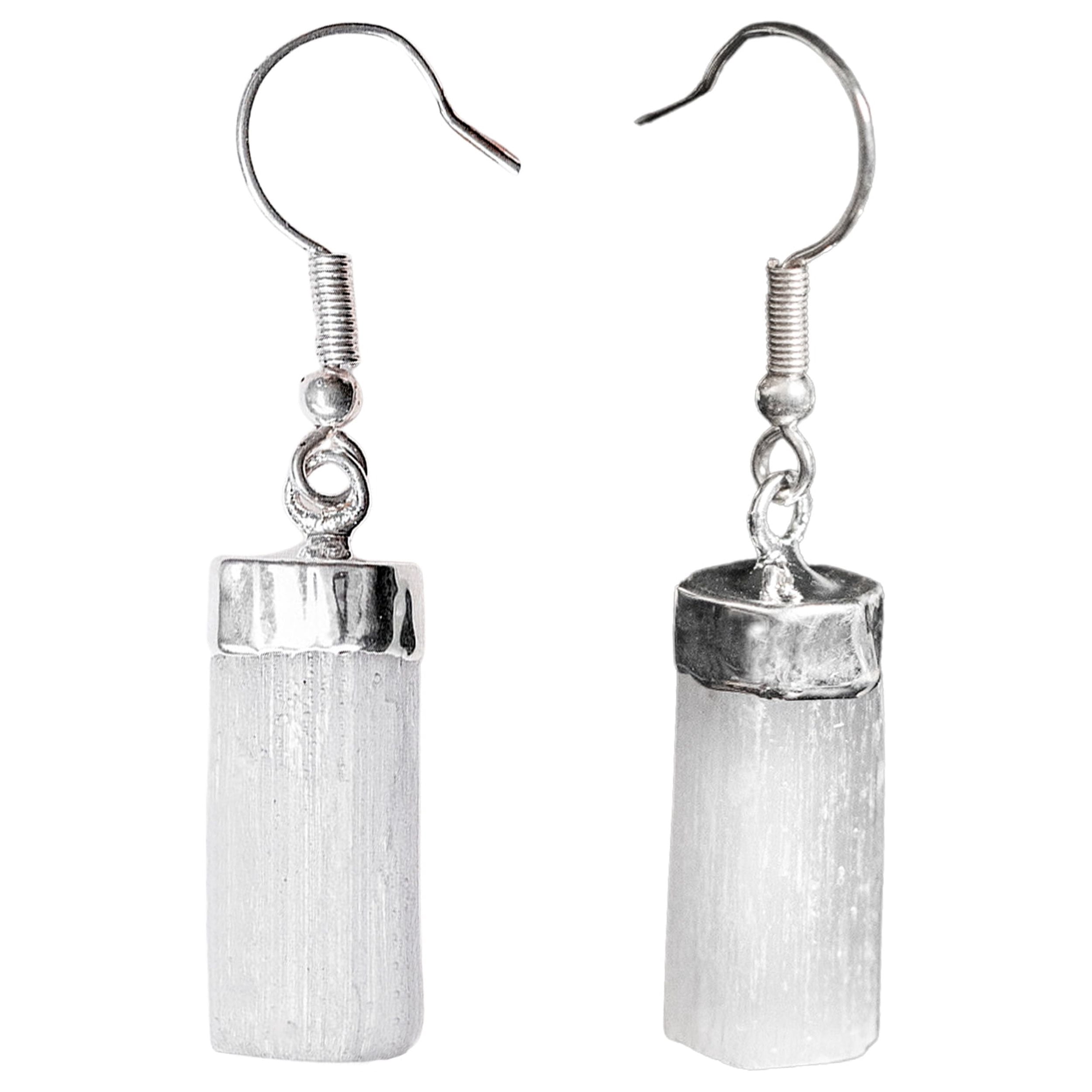 Ayana Crystals Selenite Teardrop Earrings - Handcrafted with Ethically ...