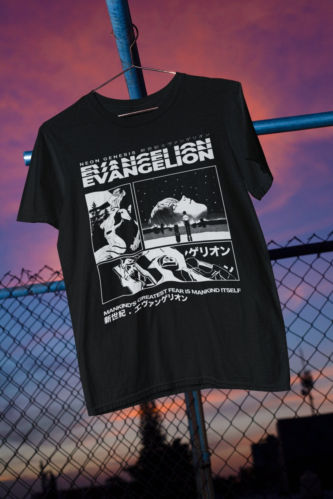 Ayanami Rei & Ikari Shinji T-shirt, Shin Seiki Evangelion Manga Anime ...