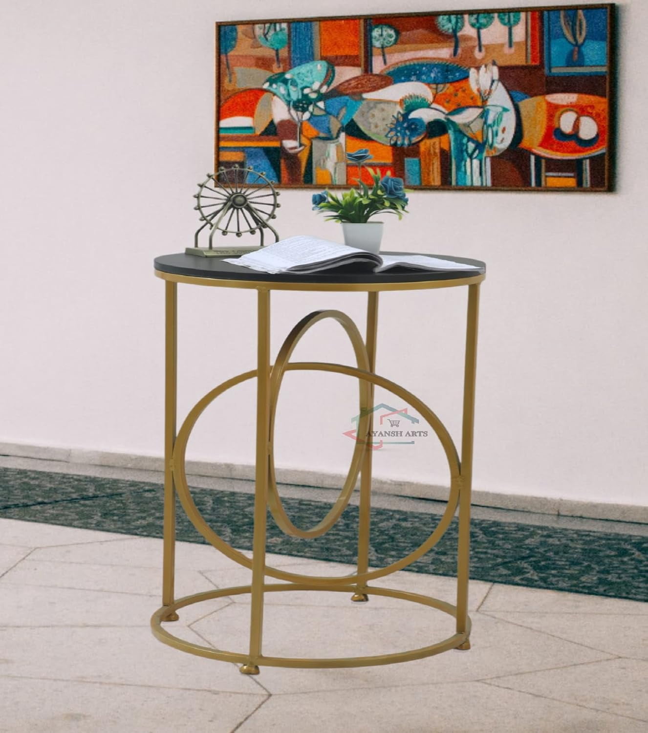Ayansh Arts Coffee and Side Accent End Table for Living Room with Metal ...