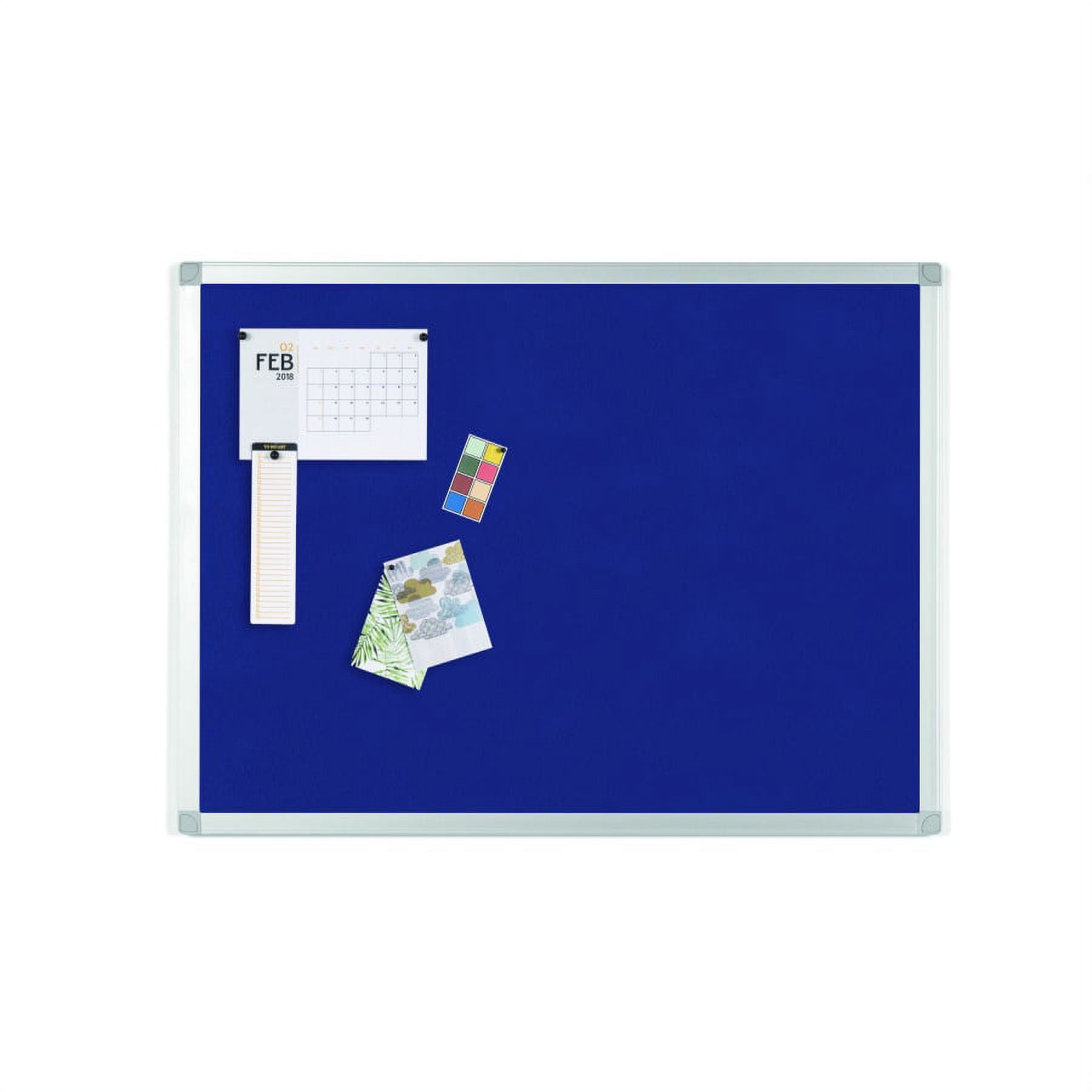 Ayda Blue Felt Bulletin Board, 24" X 36", Aluminum Frame - Walmart.com
