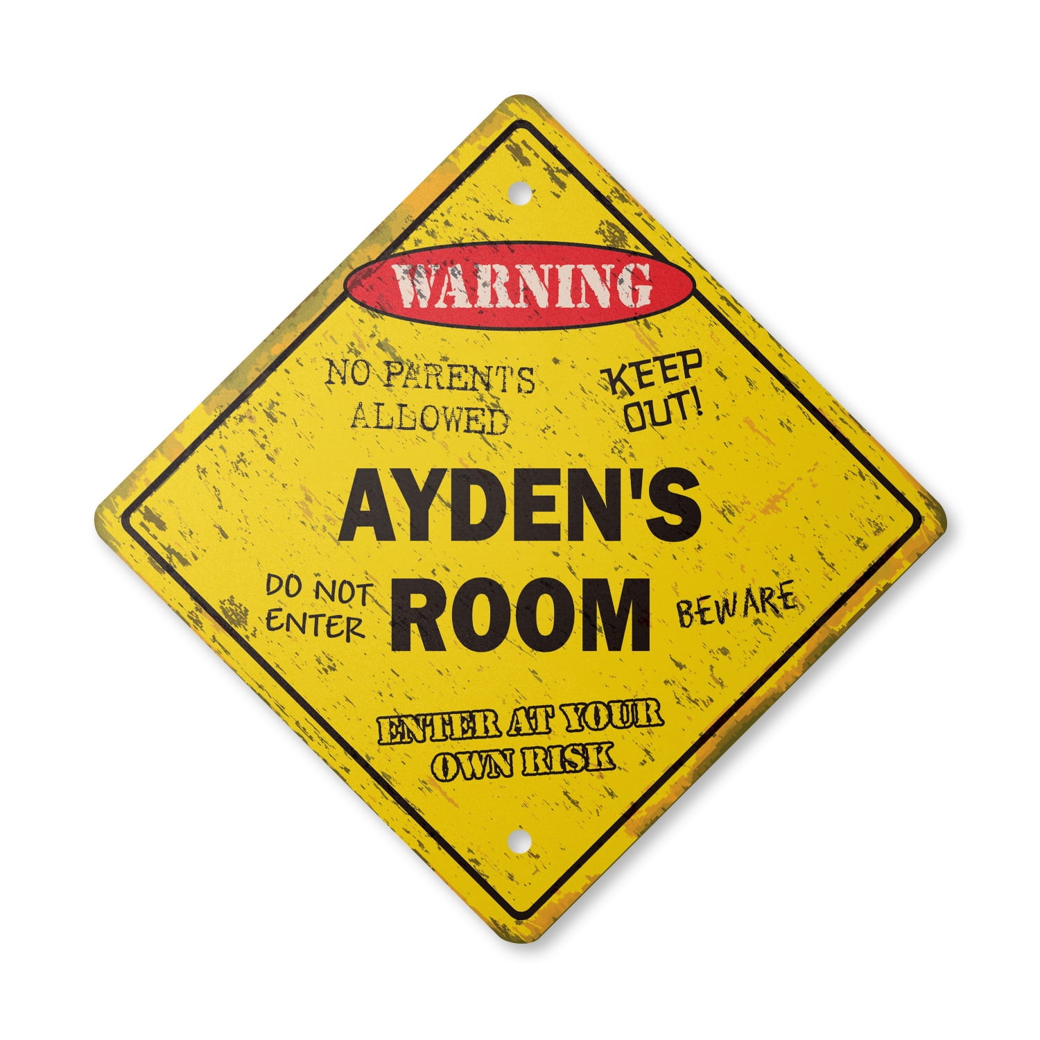 Ayden's Room Sign Vintage Crossing Zone Xing | Indoor/Outdoor Plastic ...