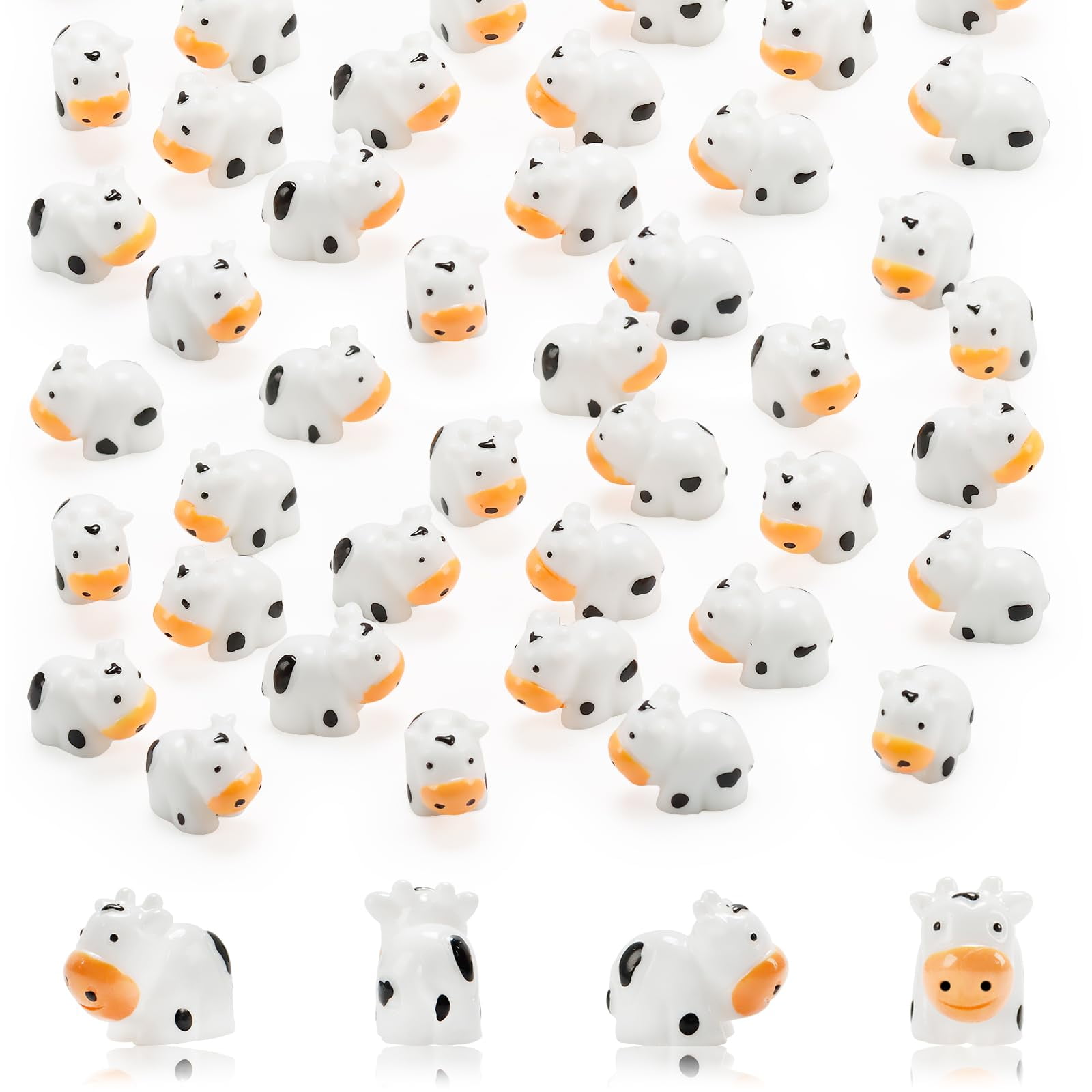 Aydinids 100 Pcs Mini Cow Figurines Mini Resin Forest Animals Figures ...