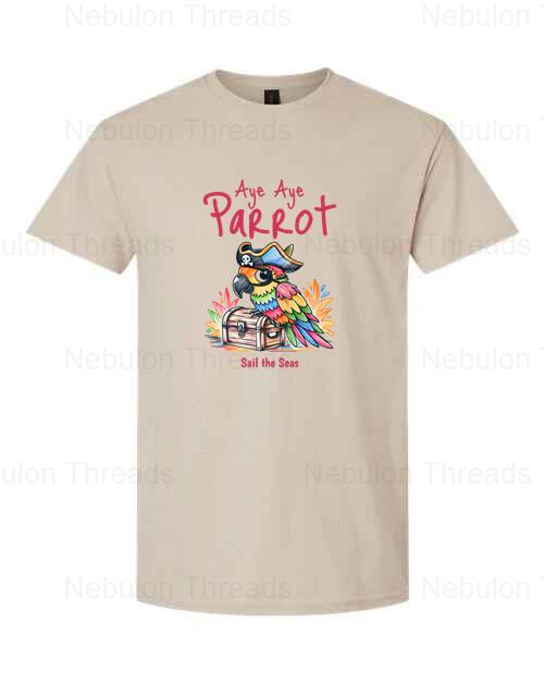 Aye Aye Parrot T Shirt Pirate Spirit Design with a Cool Playful ...